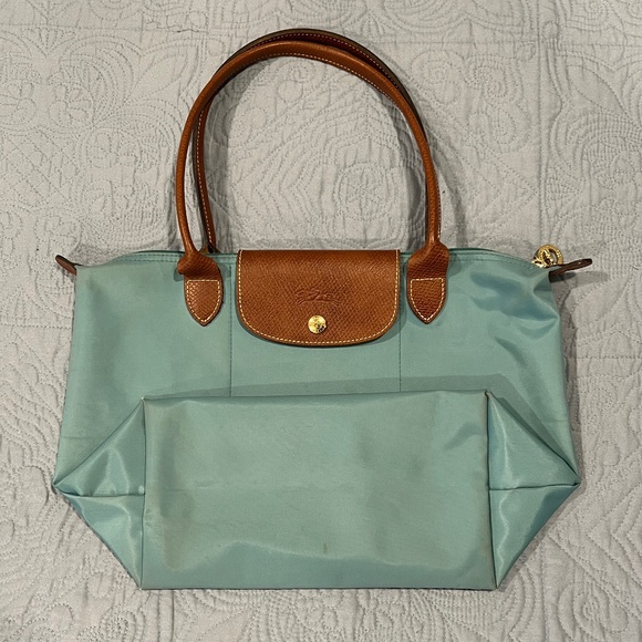 Longchamp | Bags | Blue Longchamp Le Pilage Original Medium Tote Bag ...
